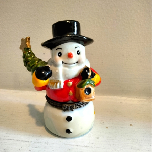 Vintage | Holiday | Vintage Ceramic Snowman Trinket Box | Poshmark